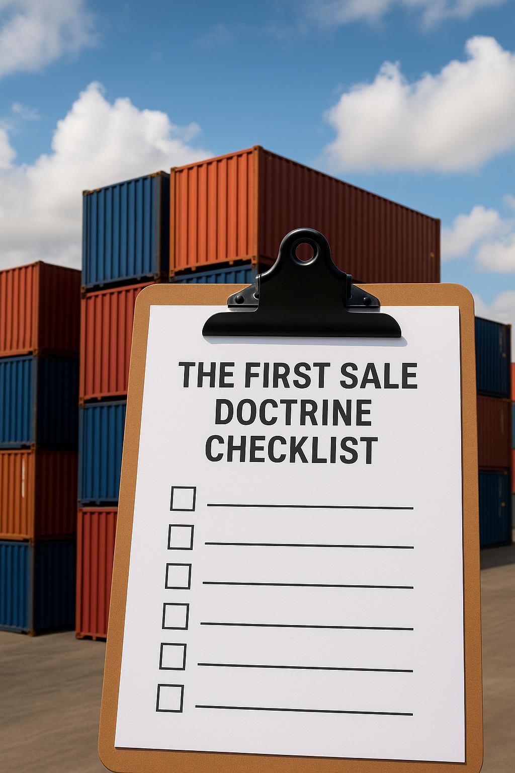 A First Sale Doctrine Checklist: Six Phases for Successful Tariff ...