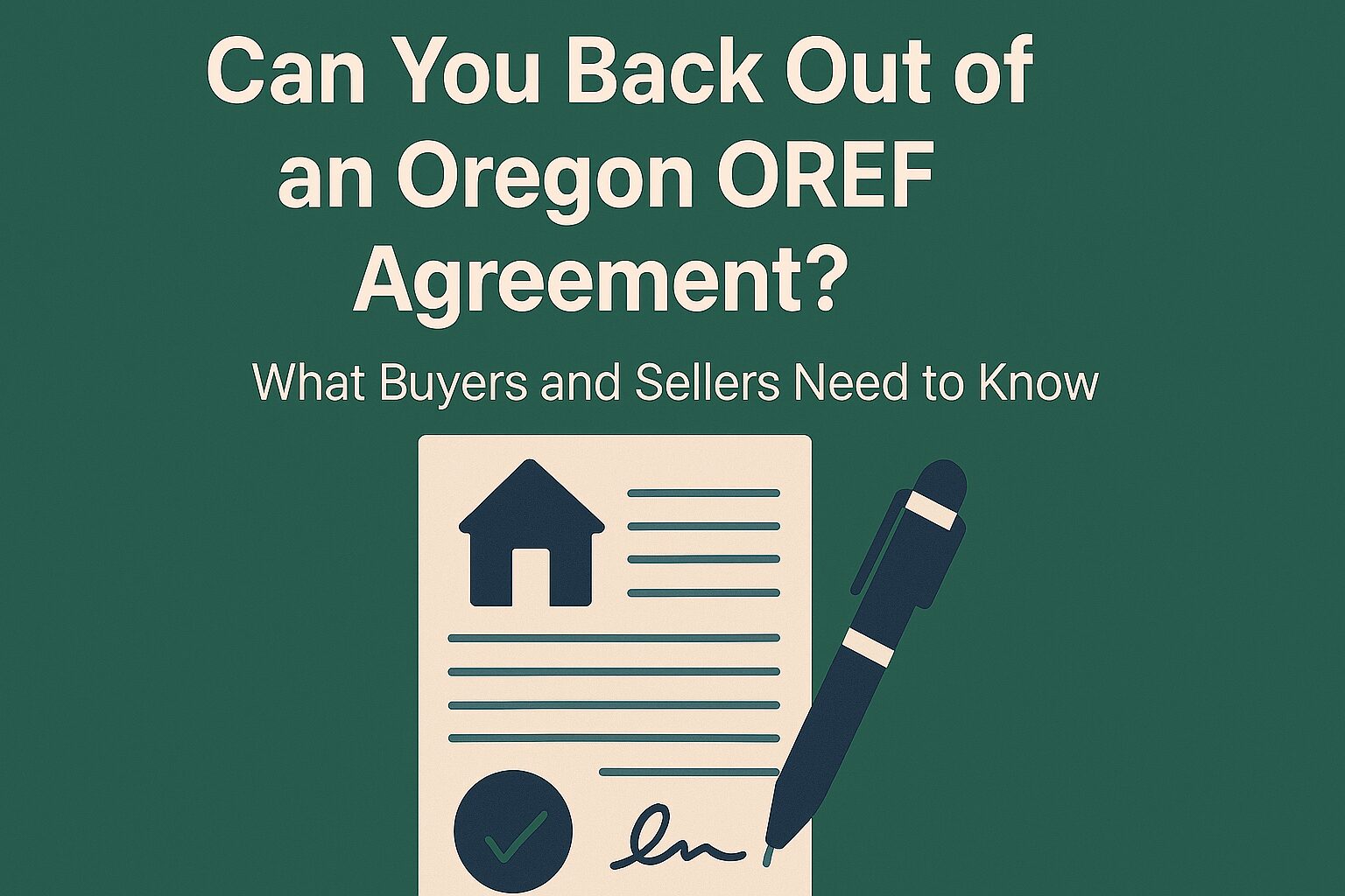 Can You Back Out of an Oregon OREF Agreement? What Buyers and Sellers ...